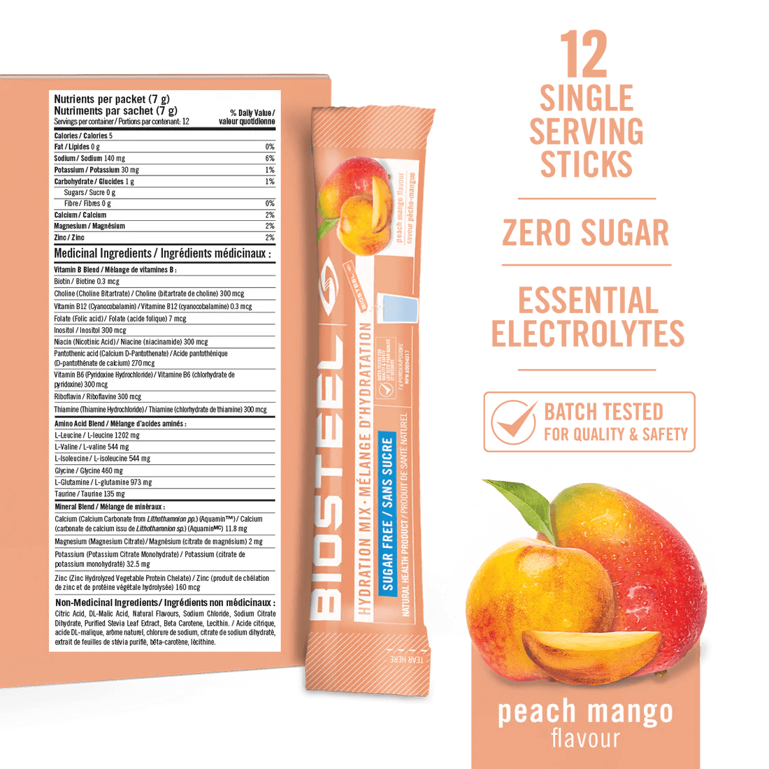 HYDRATION MIX / Peach Mango - 12 Servings – BioSteel – Canada